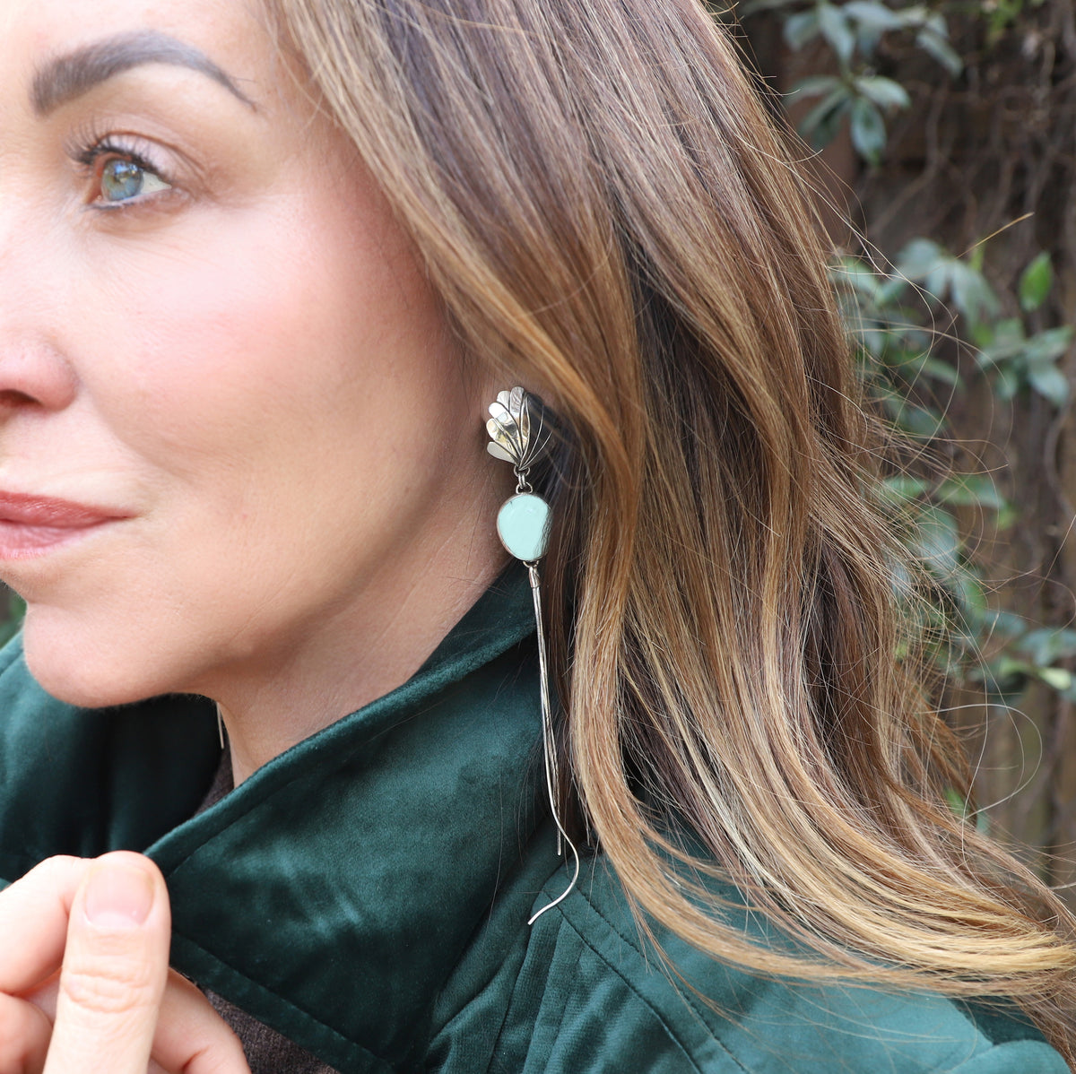 Poseidon Variscite Showgirl Earrings – Drugstore Cowgirl